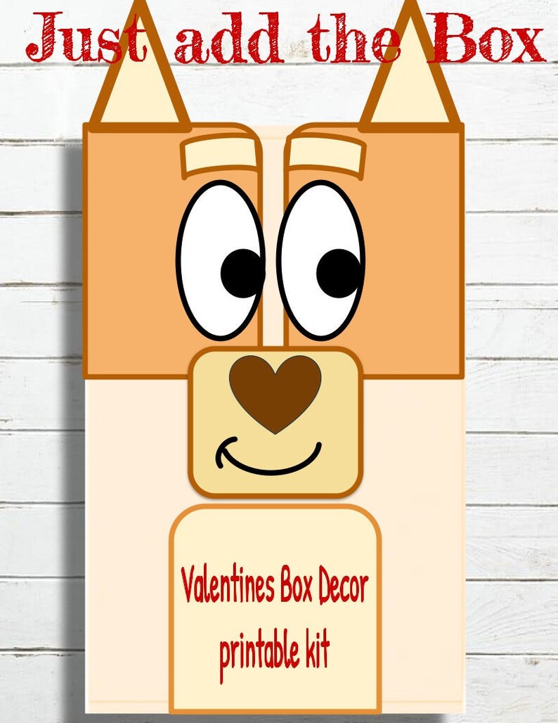 Bingo Valentine's Day Box Printable Decor Kit-bluey and Bingo, Blue Dog ...