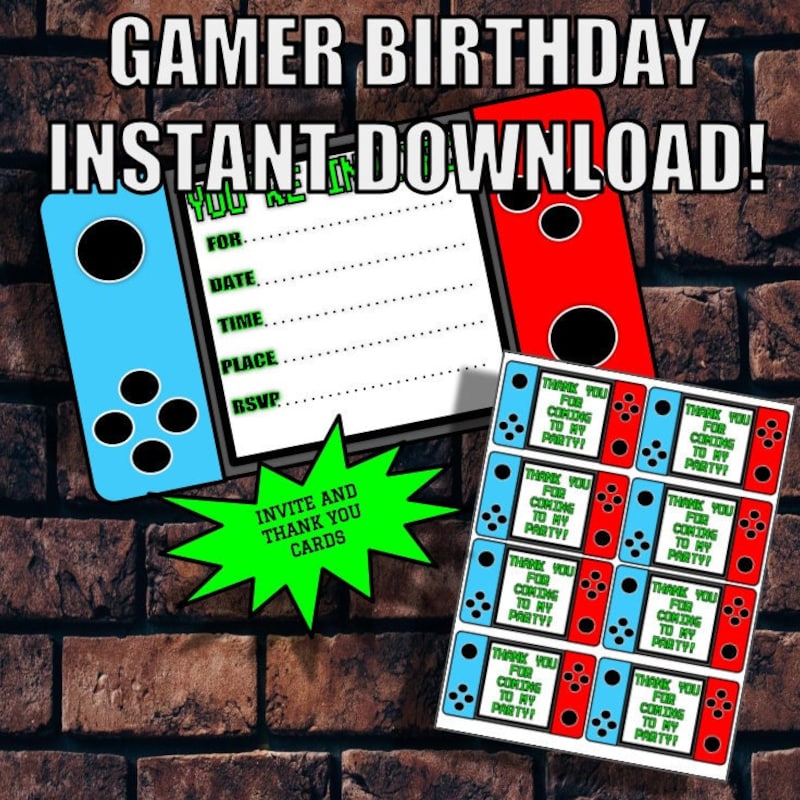 Nintendo Invitation - Etsy