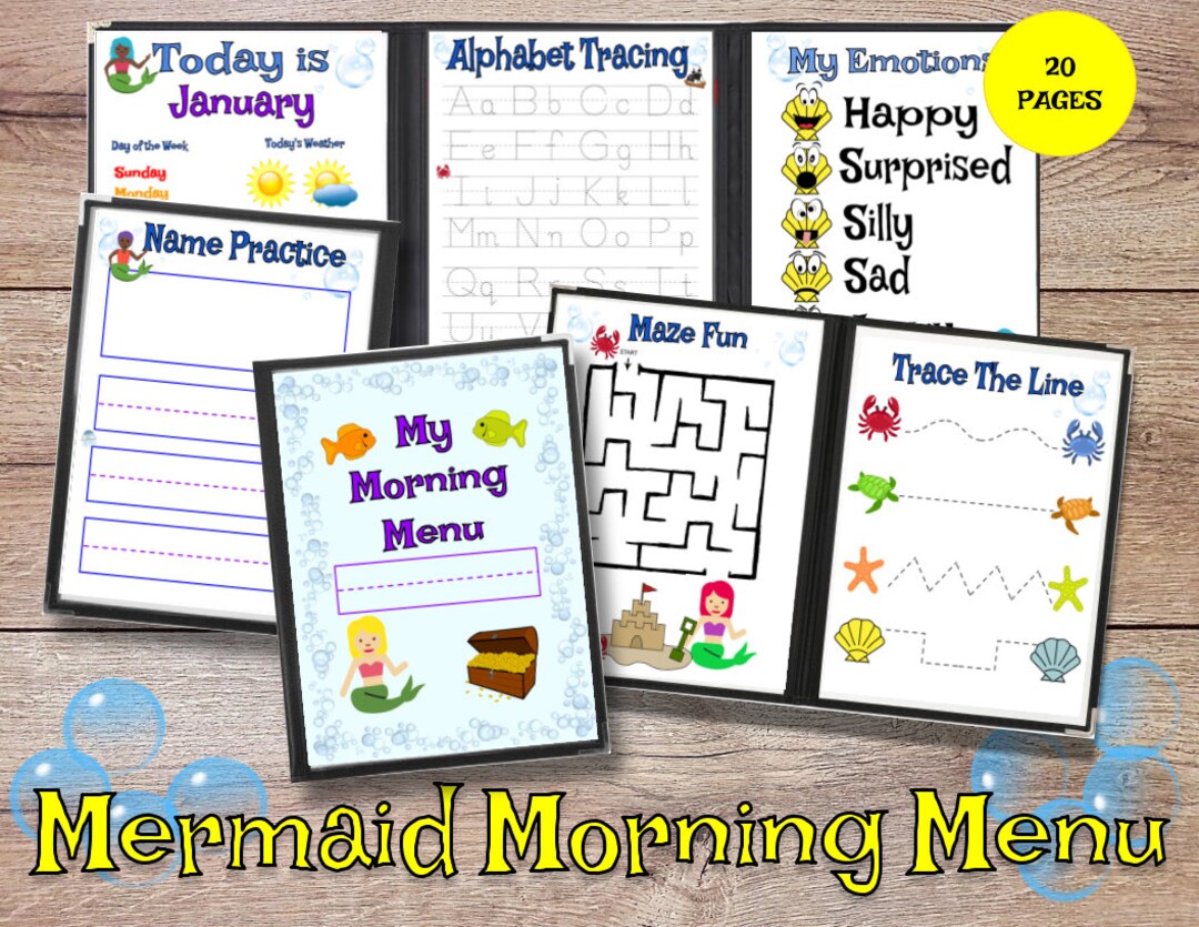 Morning Menu Pre-k -mermaid Theme - Etsy