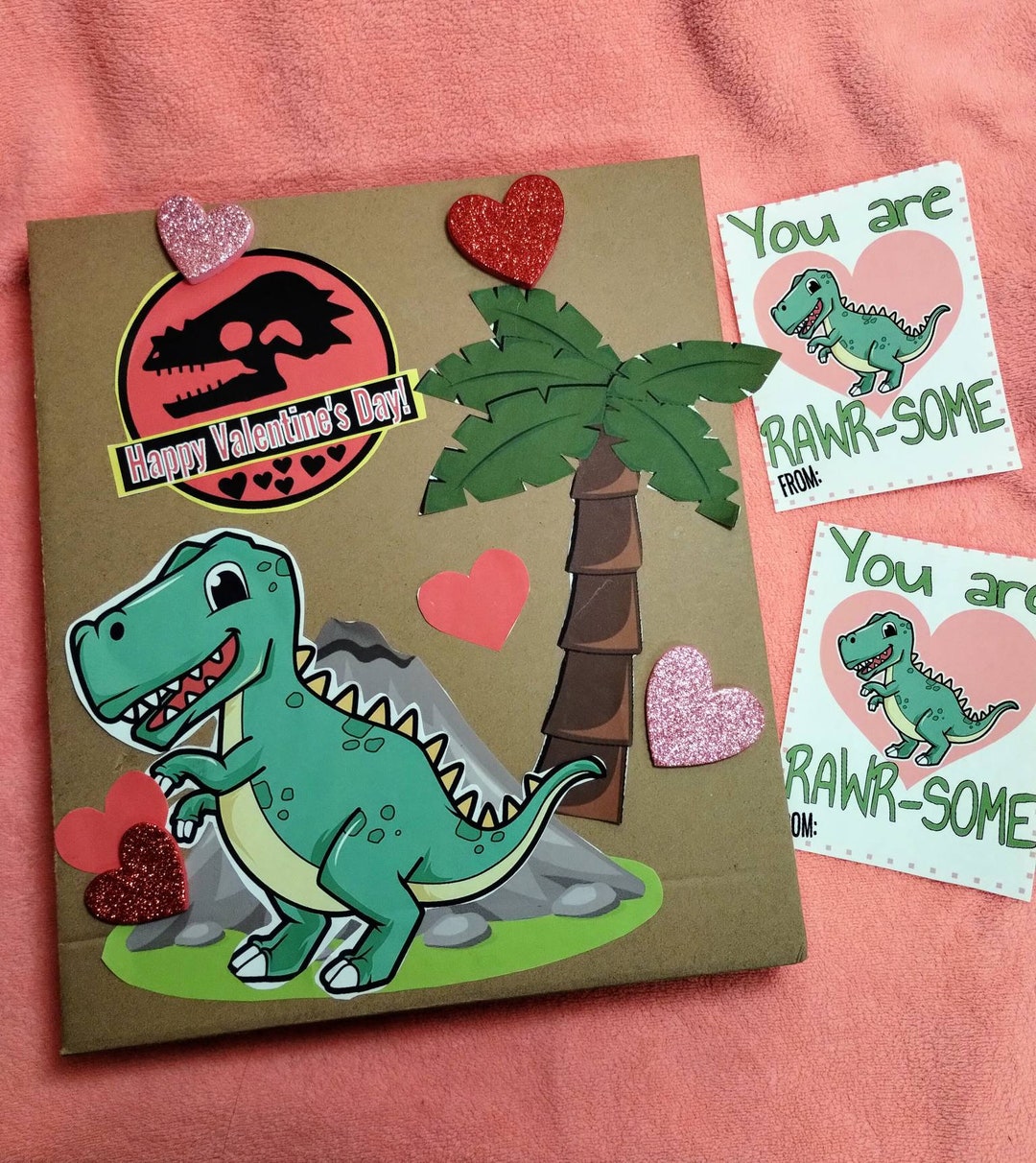DINOSAUR -T-REX Valentine Box Printable Decor Kit Boy Mailbox for ...