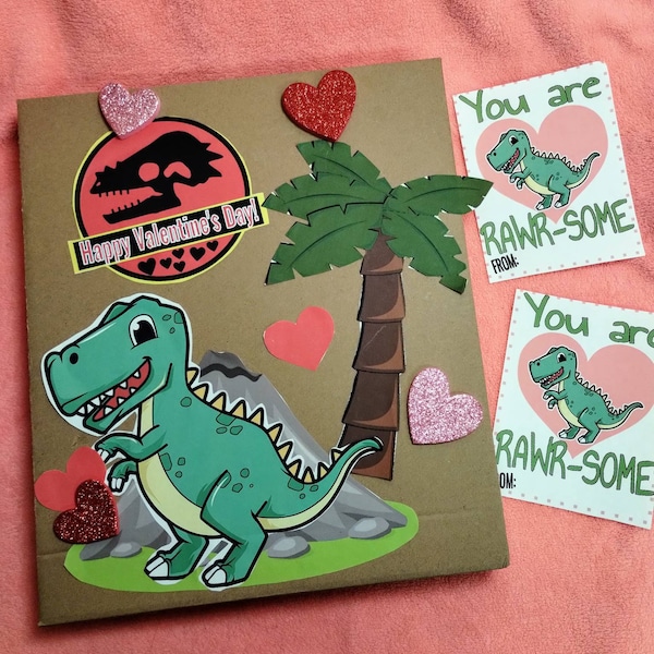 Dinosaur Valentine - Etsy