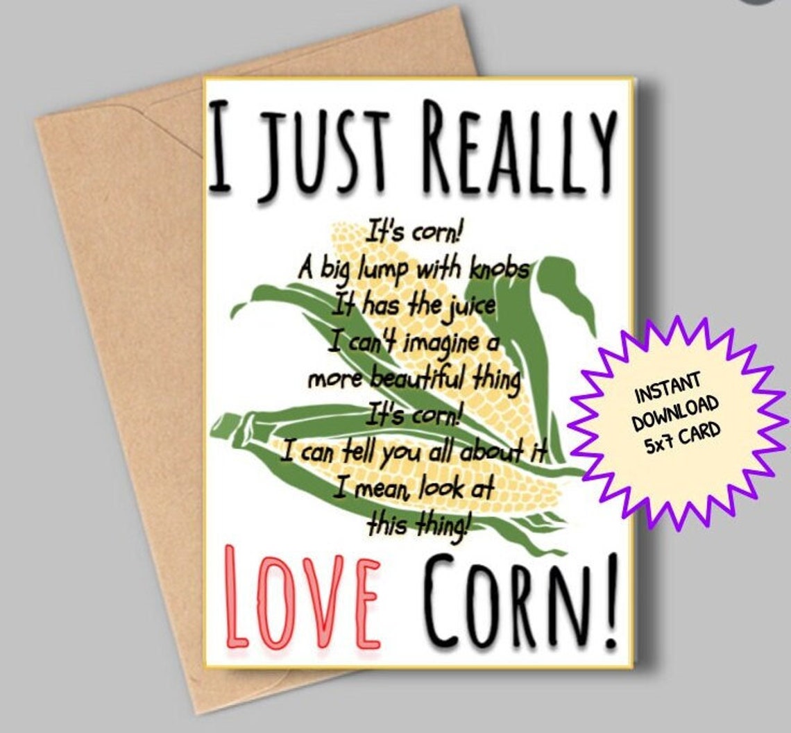 ITS CORN Tiktok Birthday Card Funny Meme Tiktok Birthday - Etsy