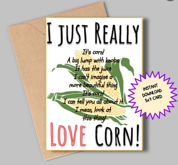 ITS CORN Tiktok Birthday Card Funny Meme Tiktok Birthday - Etsy