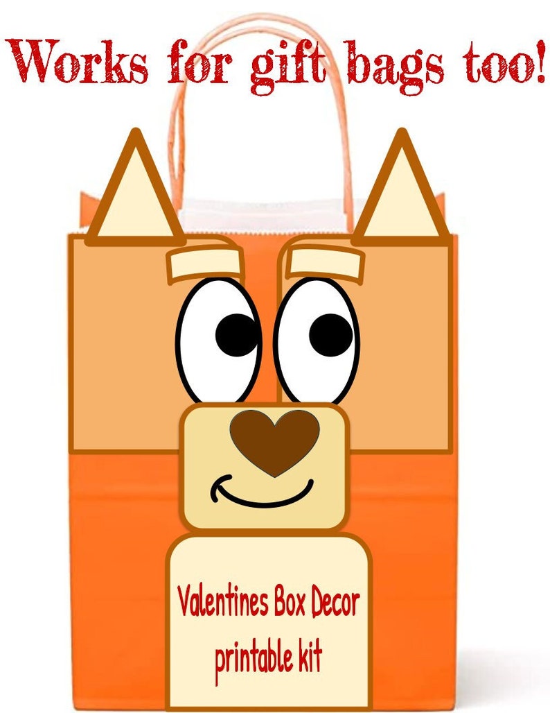 Bingo Valentine's Day Box Printable Decor Kit-bluey and - Etsy