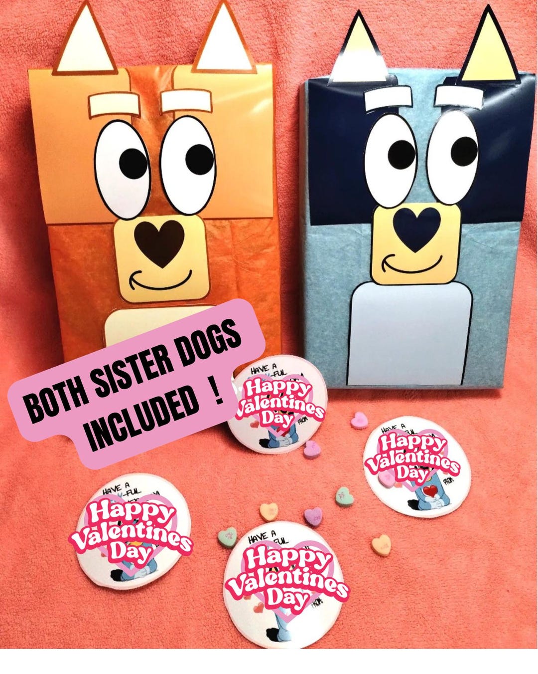Bingo Valentine's Day Box Printable Decor Kit-bluey and Bingo, Blue Dog ...