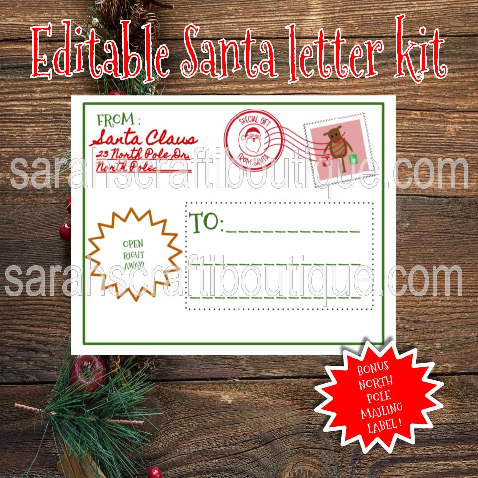 EDITABLE Santa Lettersofficial Santa Letters Instant - Etsy