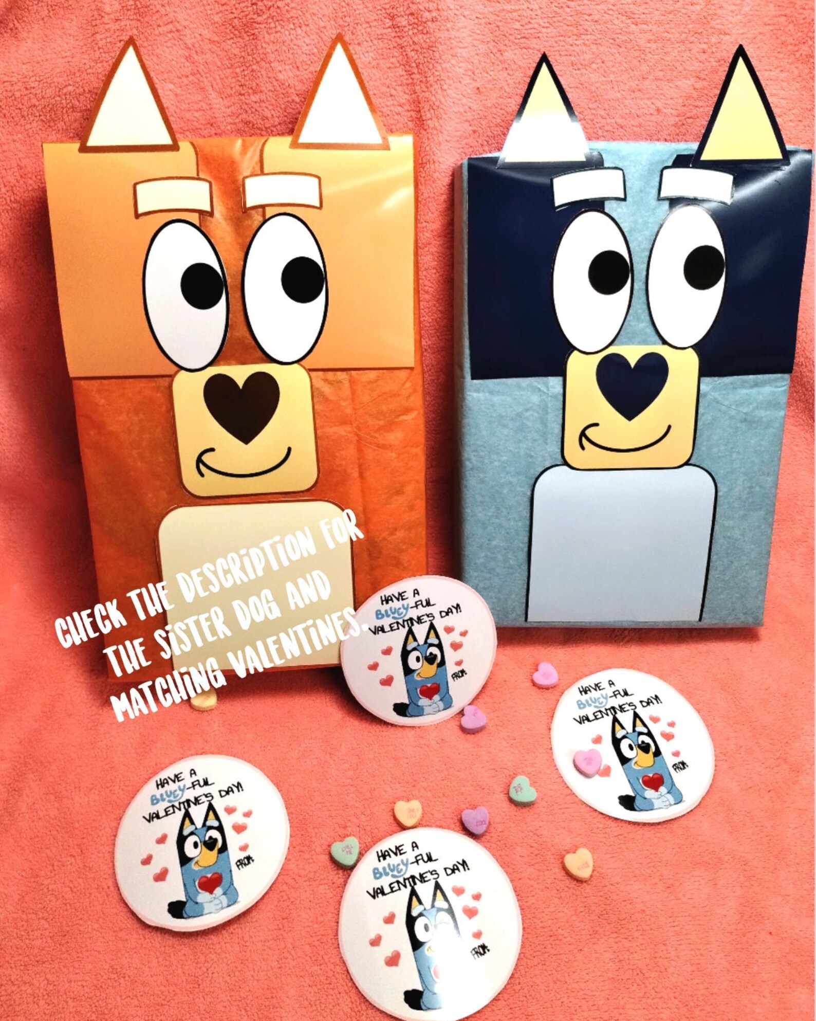 Bingo Valentine's Day Box Printable Decor Kit-bluey and - Etsy