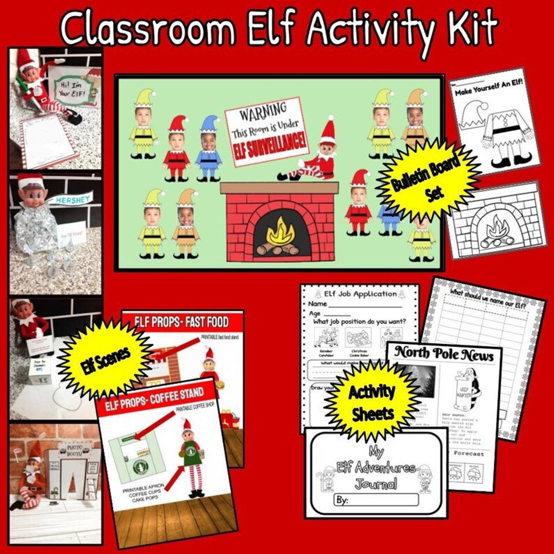 Classroom Elf Activity and Bulletin Board Kit, Elf Kit for Teachers ...