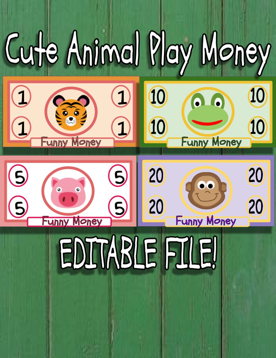 Editable Play Money-classroom Management-homeschool-funny Money-play ...