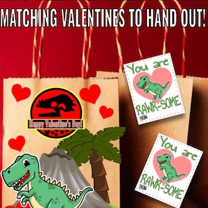 DINOSAUR -T-REX Valentine Box Printable Decor Kit Boy Mailbox for ...