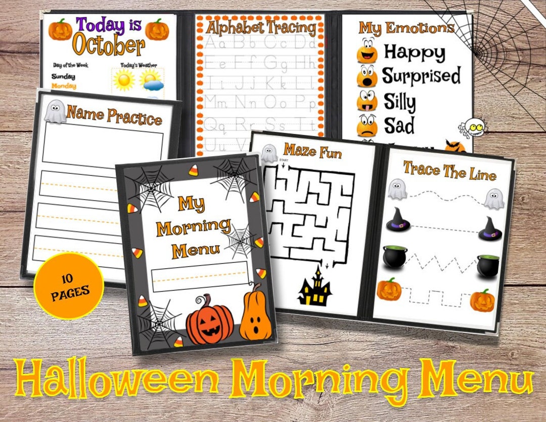 Halloween Morning Menu Pre-k-homeschool - Etsy