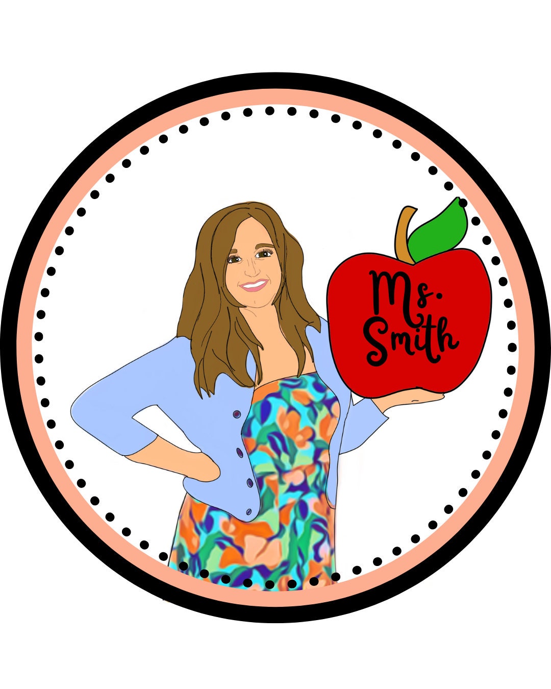 Custom Teacher Logos, Teacher Stickers, Teacher Portraits, Outline ...