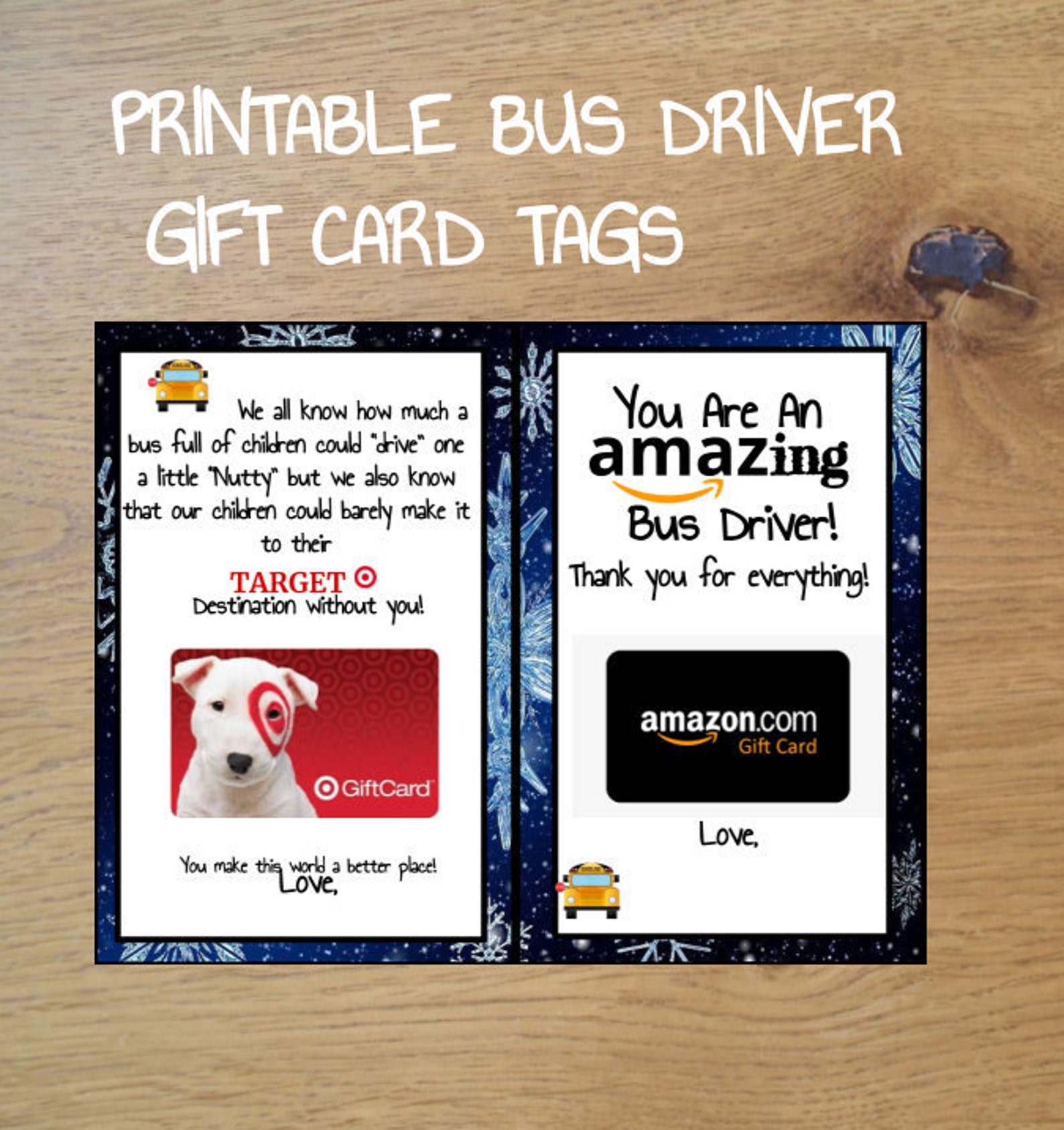 Holiday Bus Driver Gifts Printable Tags | Etsy