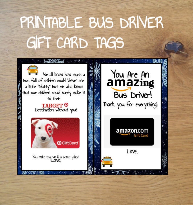 Holiday Bus Driver Gifts Printable Tags - Etsy