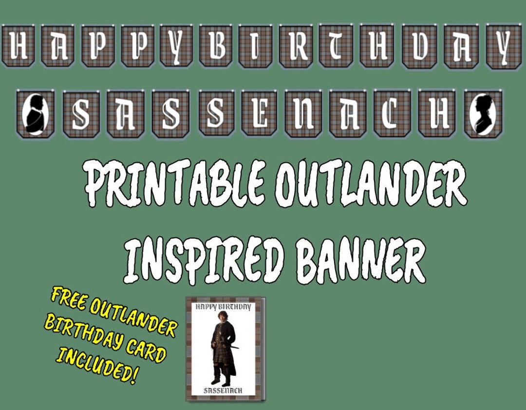 Outlander Inspired Birthday Banner, Printable Outlander Banner ...