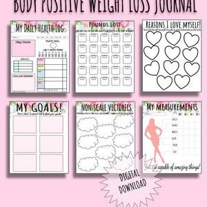 Body Positive Weight Loss Diary, Health Journal, Daily Food Tracker ...