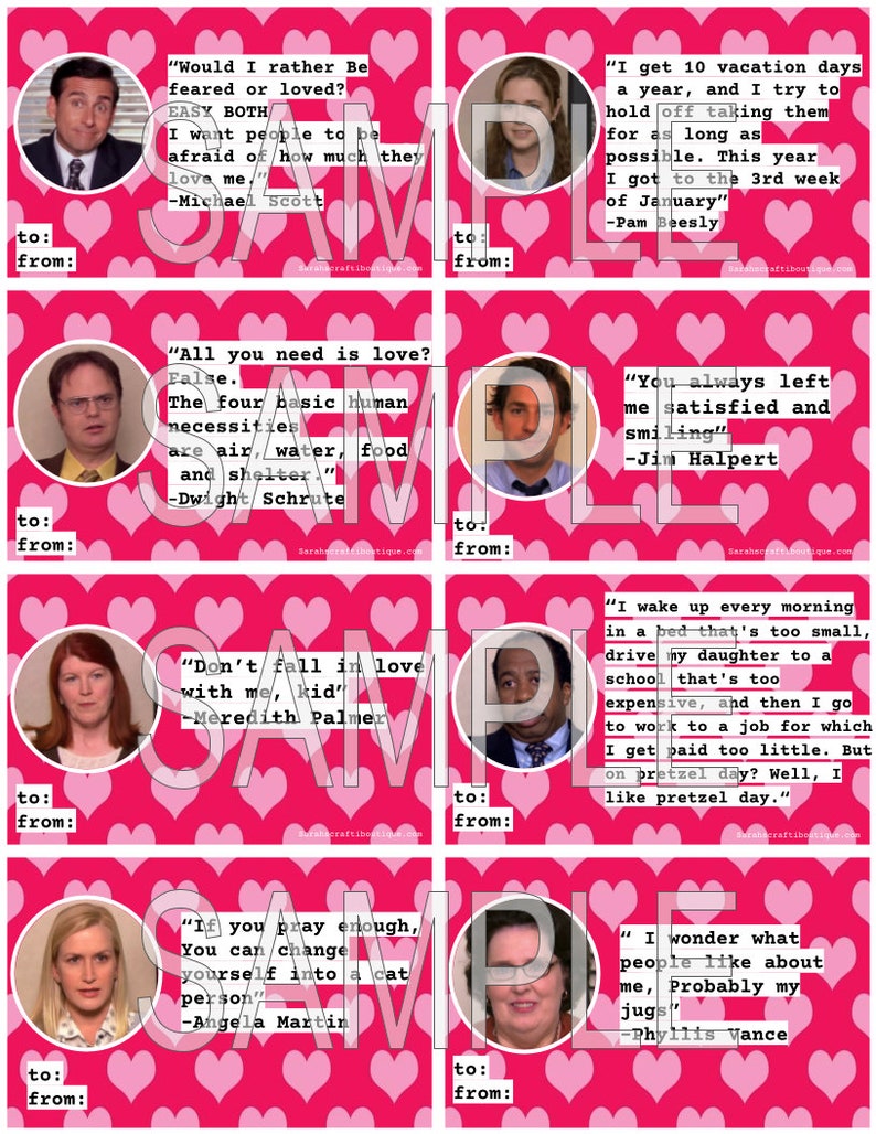 The Office Valentine's Printable, Valentine Prints, the Office ...