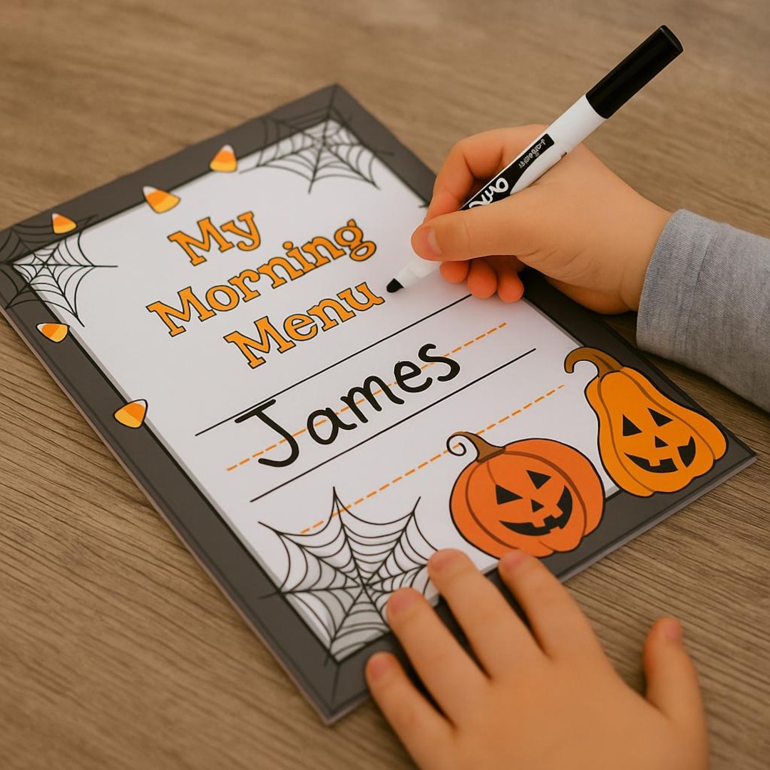 Halloween Morning Menu Pre-k-homeschool - Etsy UK