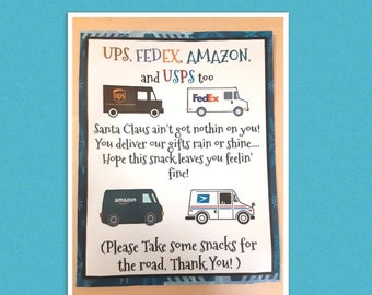 Printable Thank You Sign for Delivery Persons Amazon Prime, Fedex, UPS ...