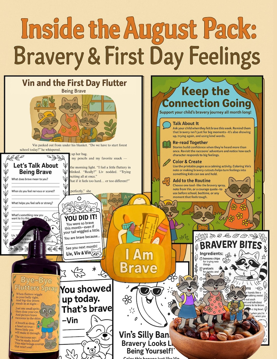 Bravery & Feelings Printable Pack for Kids | SEL Activity for First Day ...