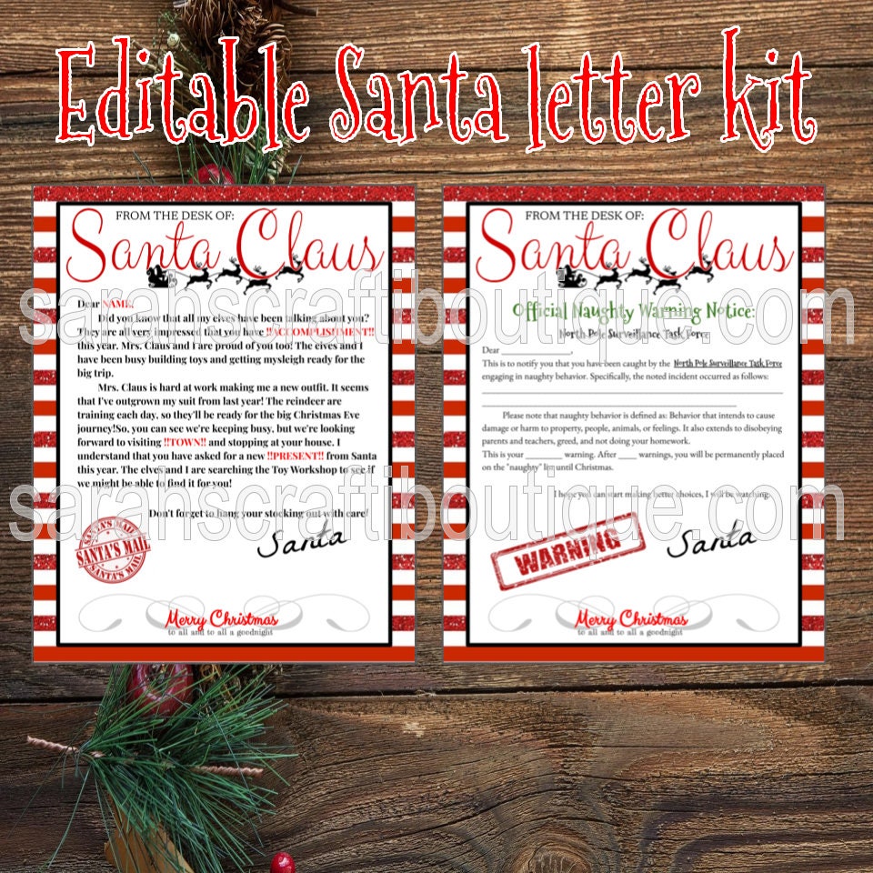 EDITABLE Santa Lettersofficial Santa Letters Instant - Etsy