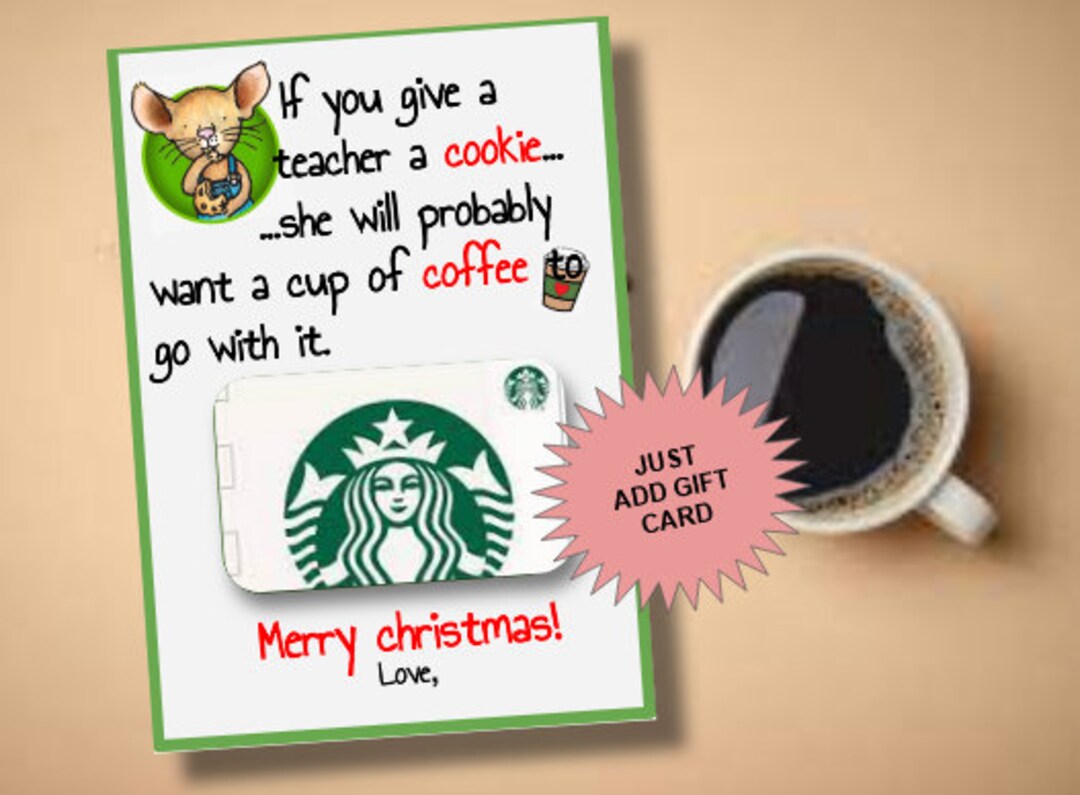 Teacher Coffee Gift Tag for Christmas - Etsy