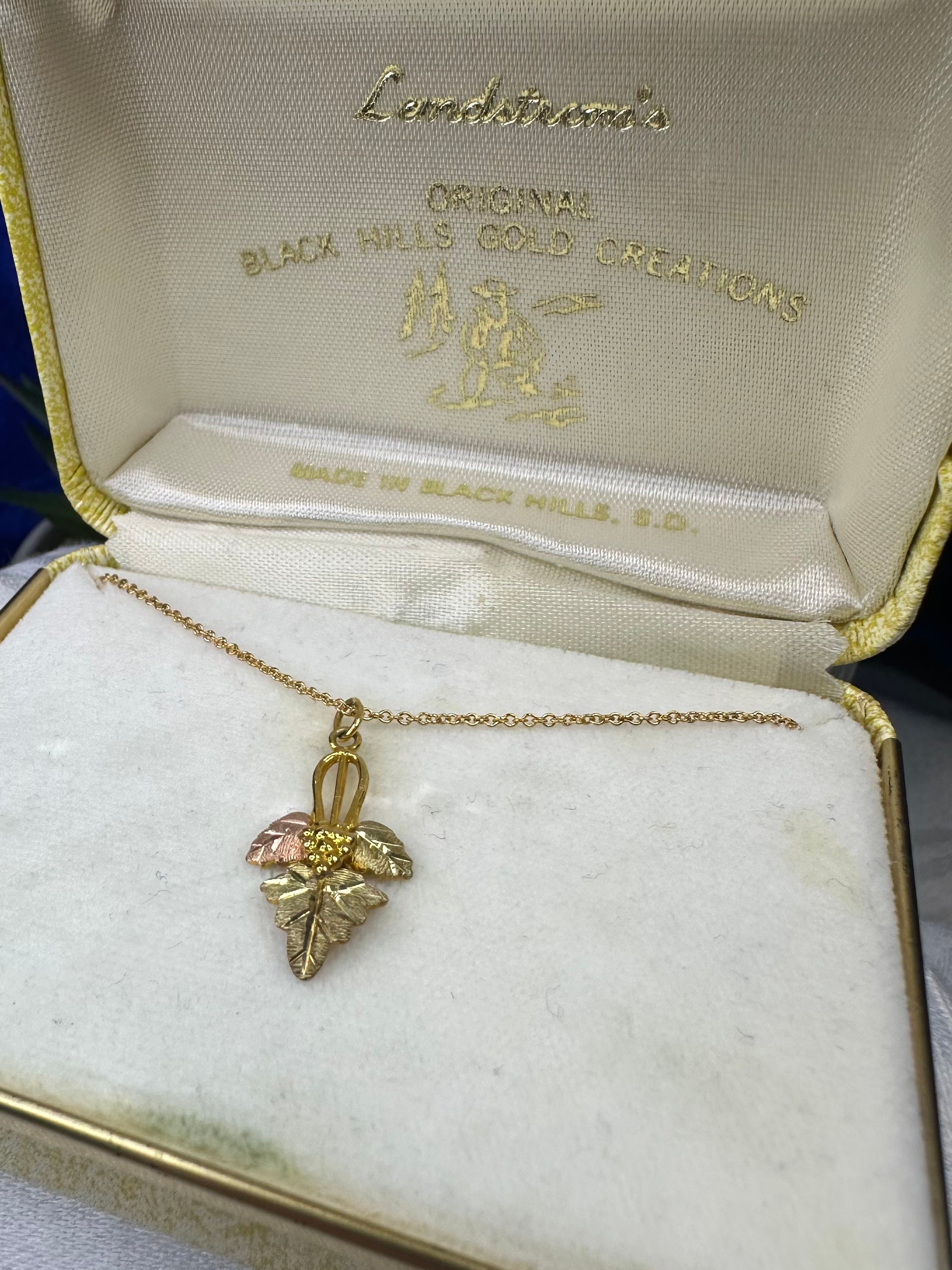 Landstroms Black Hills 10kt gold pendant on 1 20 14k GF chain Etsy