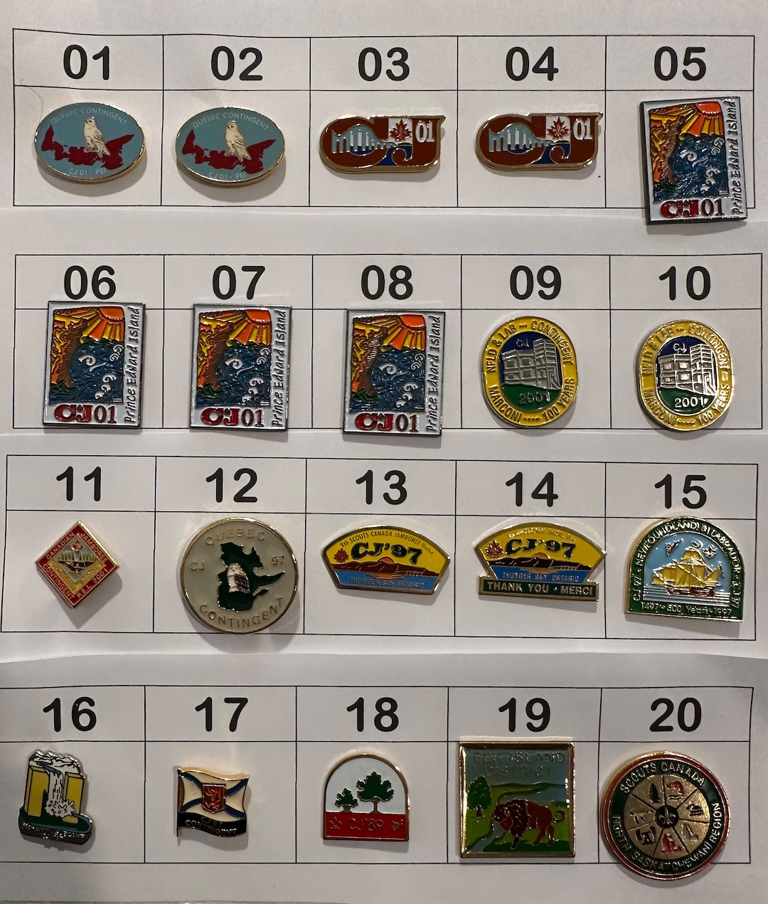 Assorted Vintage Scout and CJ, Canadian Jamboree Pins. Each Sold ...