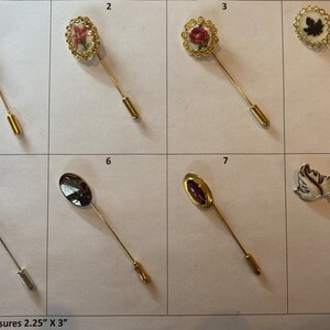Assorted Vintage Stick Pins, Hat Pins, Coat Pins. Each Sold Separately ...