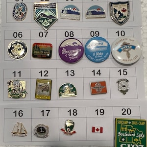 Assorted Vintage Scout, Flags and CJ, Canadian Jamboree Pins. Each Sold ...
