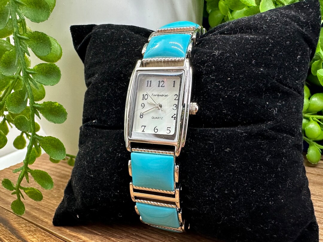 Croton Turquoise Watch With Mother of Pearl Watch Face. - Etsy