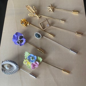 Assorted Vintage Stick Pins, Hat Pins, Coat Pins. Each Sold Separately ...