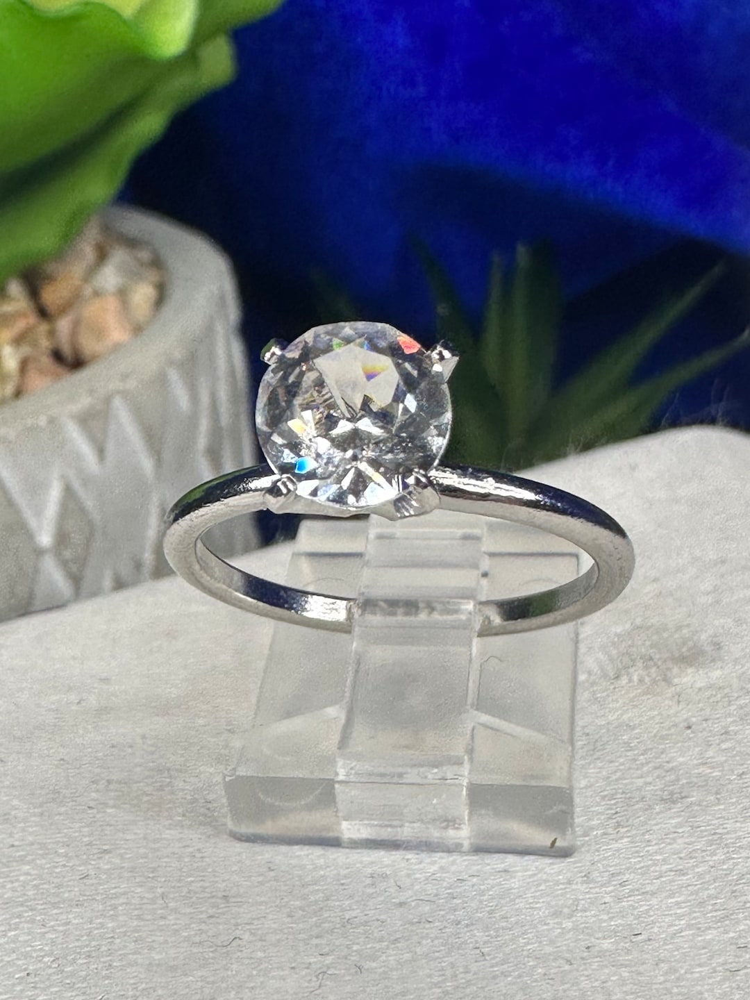 Hallmarked Uncas Mfg Co 1980 Vanderbilt Jewel Ring With Cubic Zirconia ...