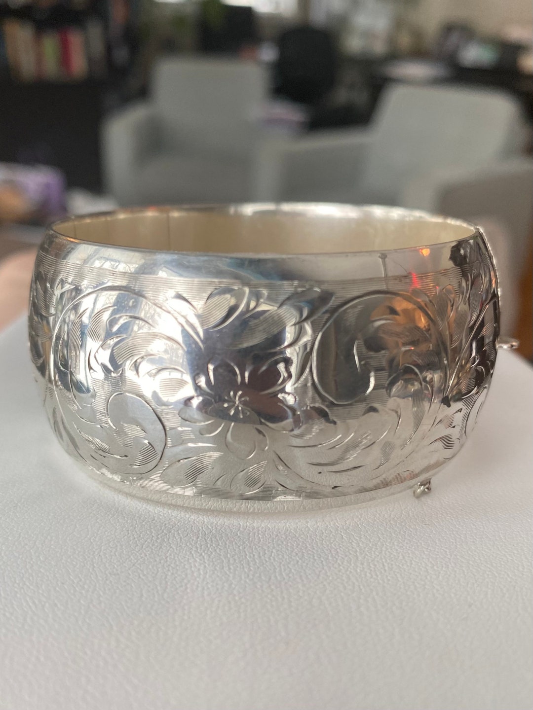 Vintage Signed Smibo Sterling Silver Hinged Bracelet - Etsy