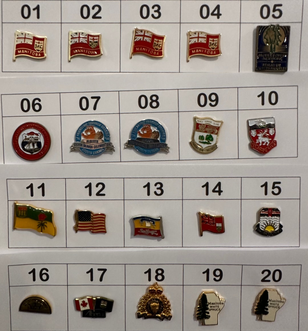 Assorted Vintage Scout, Flags and CJ, Canadian Jamboree Pins. Each Sold ...