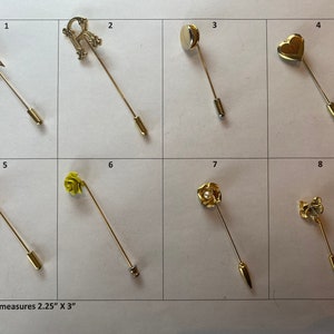 Assorted Vintage Stick Pins, Hat Pins, Coat Pins. Each Sold Separately ...