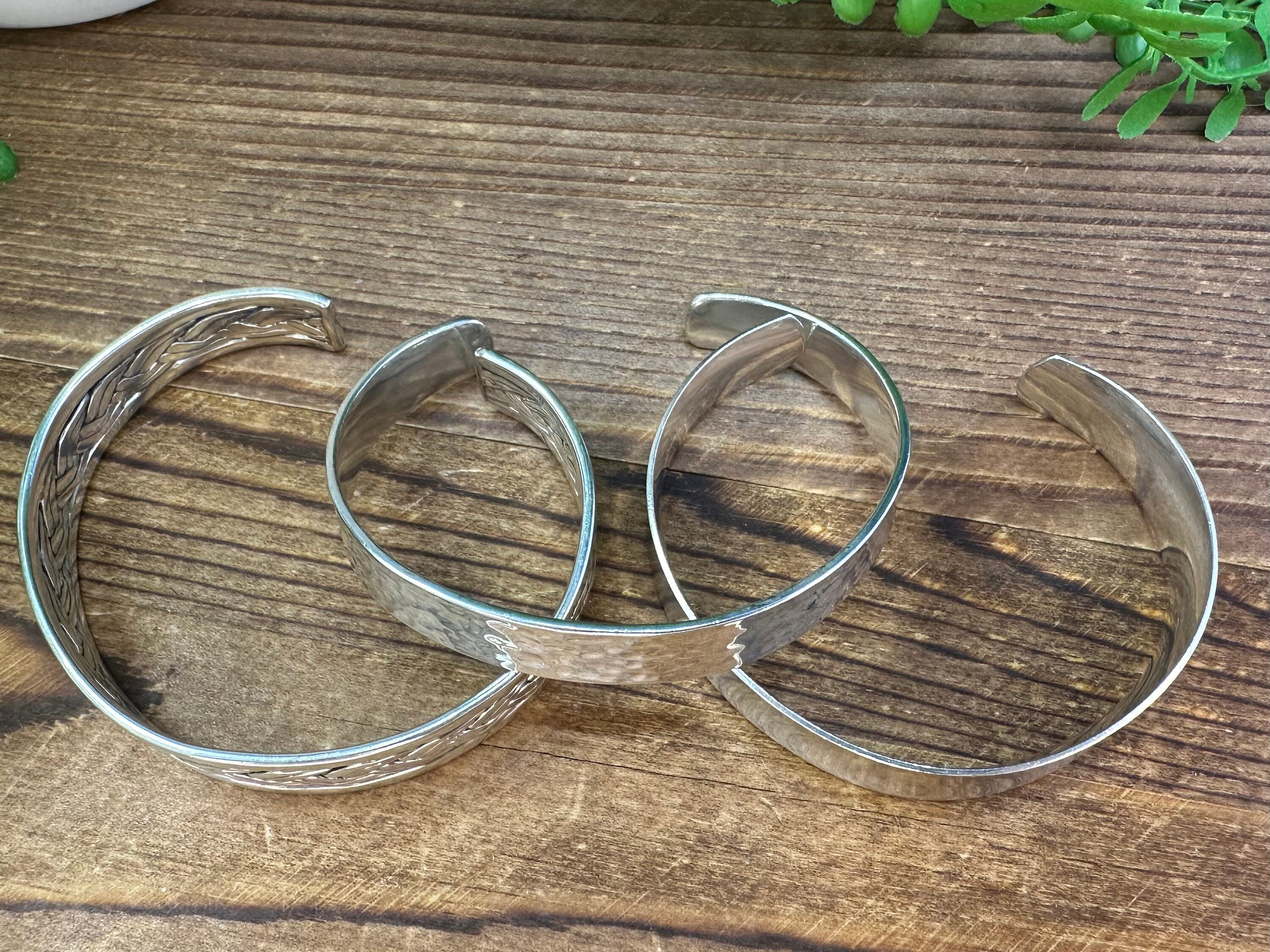 Assorted Silver 925 Open Back Cuff Bangle Bracelets. Each Sold ...