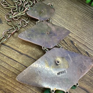 Vintage Copper and Green Stone Mexico Mayan Aztec Amulet Necklace - Etsy