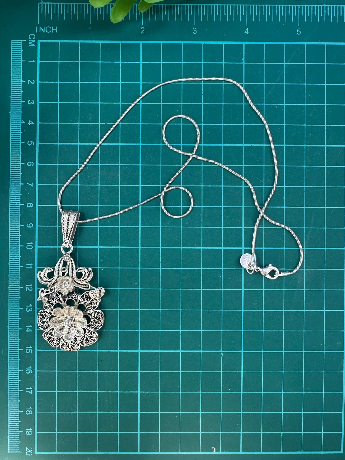 Vintage Filagree Sterling Silver Flower Pendant on Silver Chain - Etsy