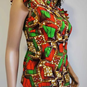 SUSAN African Print Woman Front Snap Button Shirt/blouse 100% Wax ...