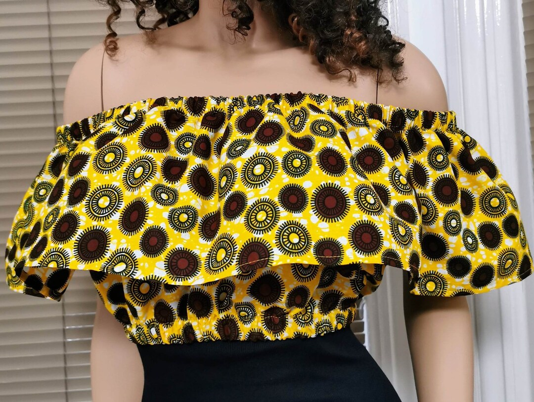 SOFIA African Print Off-shoulder Top 100% Wax Cotton Handmade UK - Etsy
