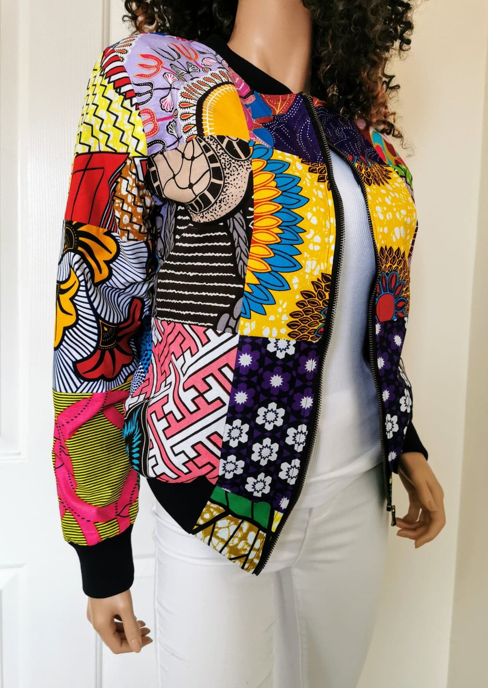 SPRING PATCHWORK African Print Woman Classic Bomber Jacket - Etsy