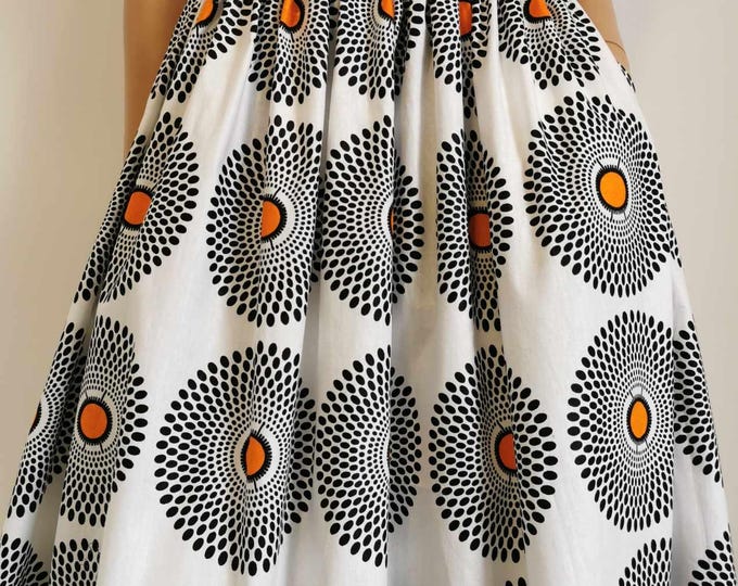 ESTHER African Printed Mid-calf Skirt 100% Wax Cotton Handmade UK - Etsy