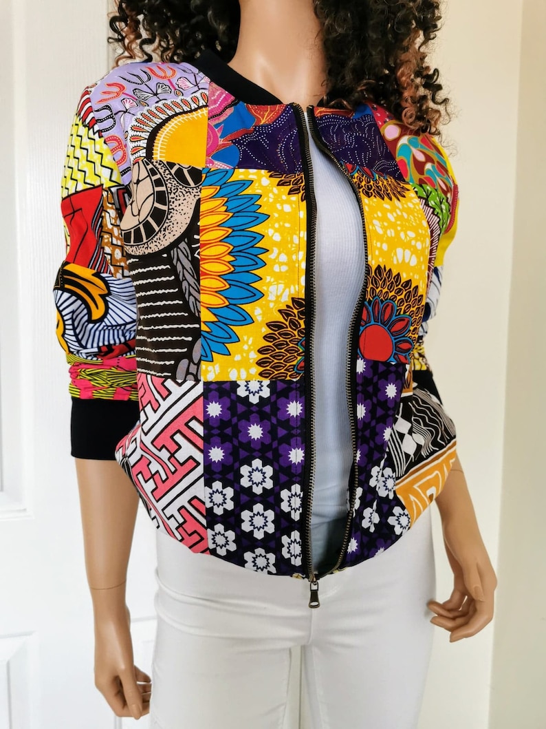 SPRING PATCHWORK African Print Woman Classic Bomber Jacket - Etsy