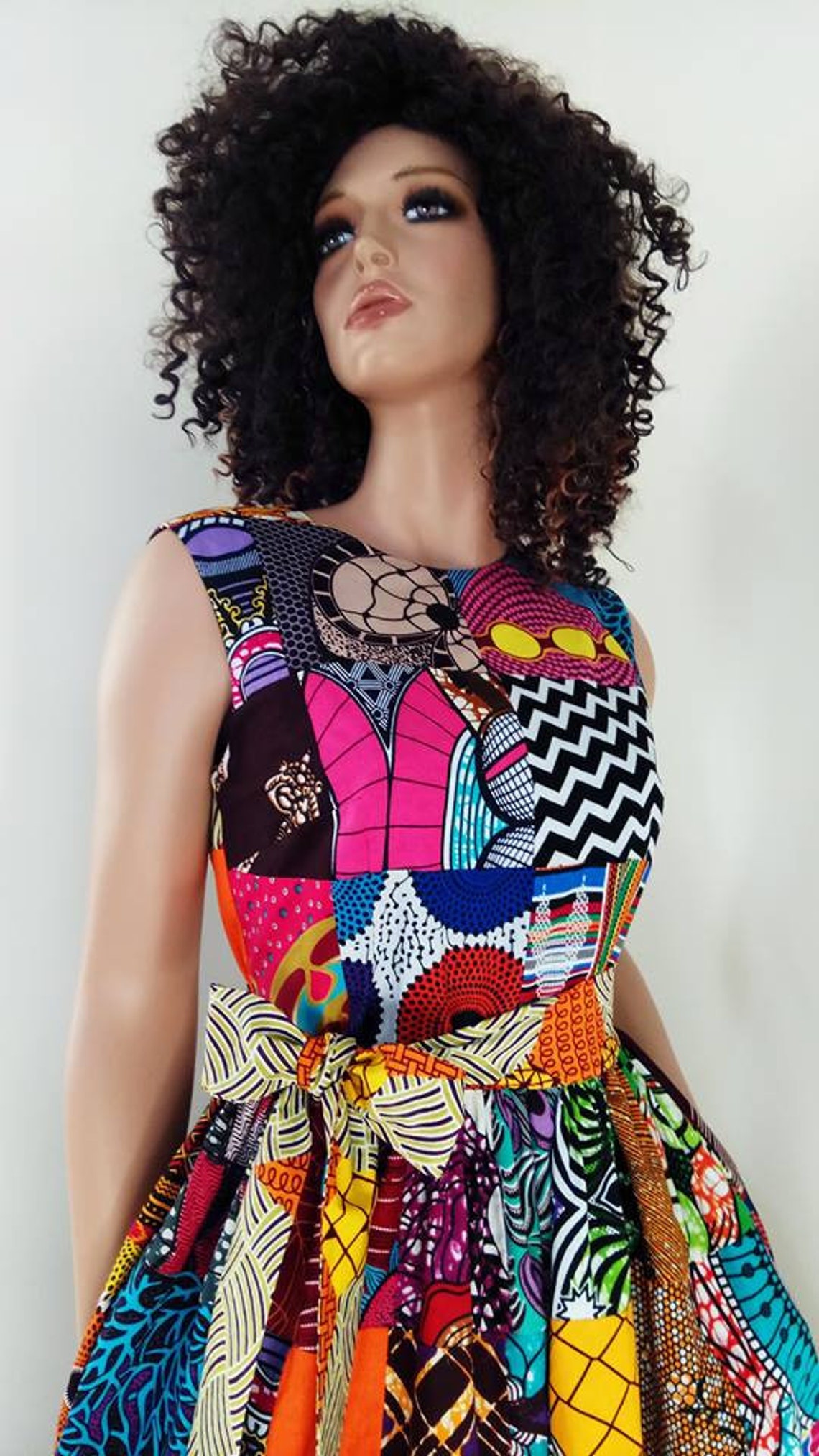 PATCHWORK African Printed Fabric Sleeveless Maxi/full Length - Etsy