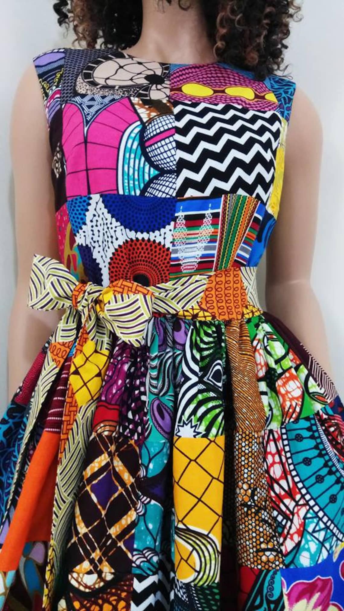 PATCHWORK African Printed Fabric Sleeveless Maxi/full Length - Etsy