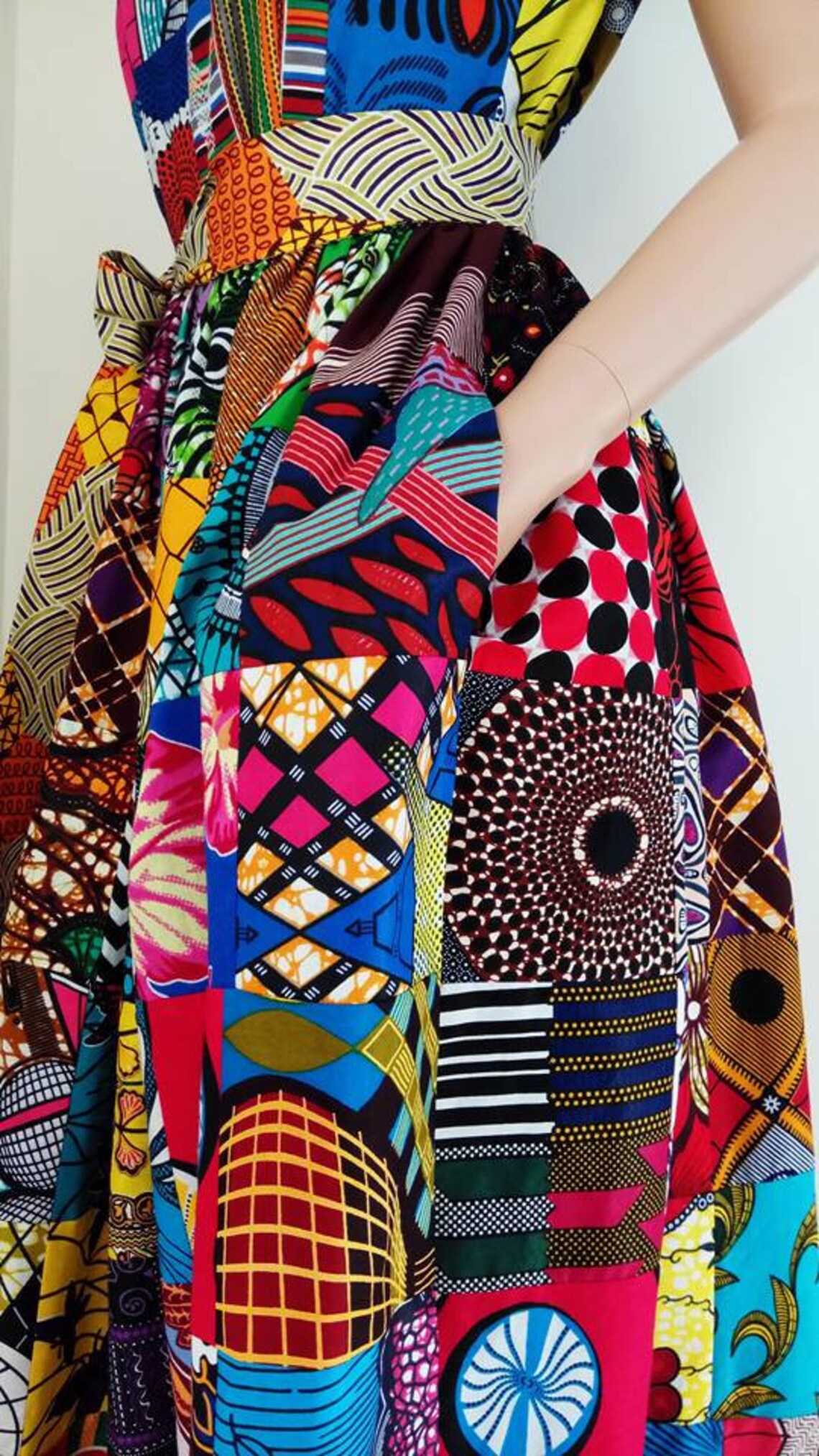 PATCHWORK African Printed Fabric Sleeveless Maxi/full Length - Etsy