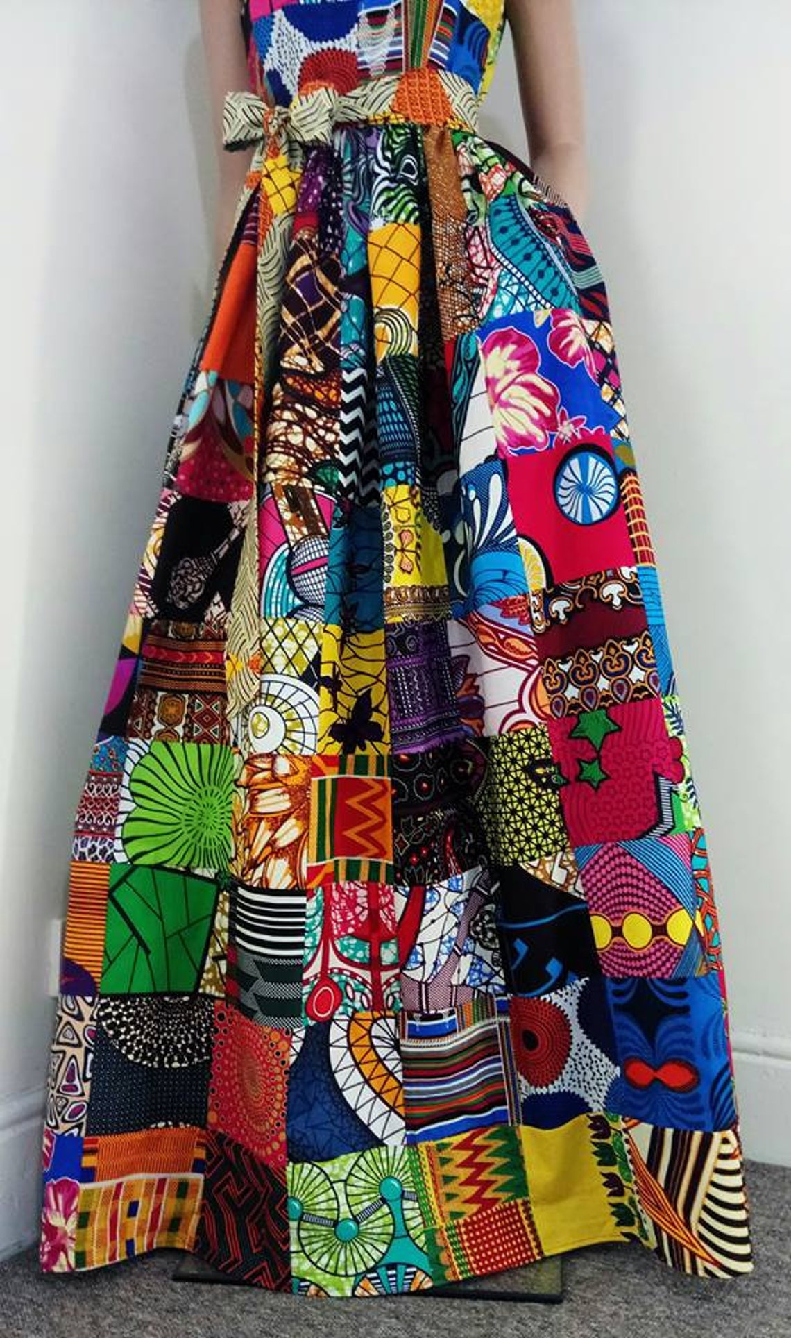 PATCHWORK African Printed Fabric Sleeveless Maxi/full Length - Etsy