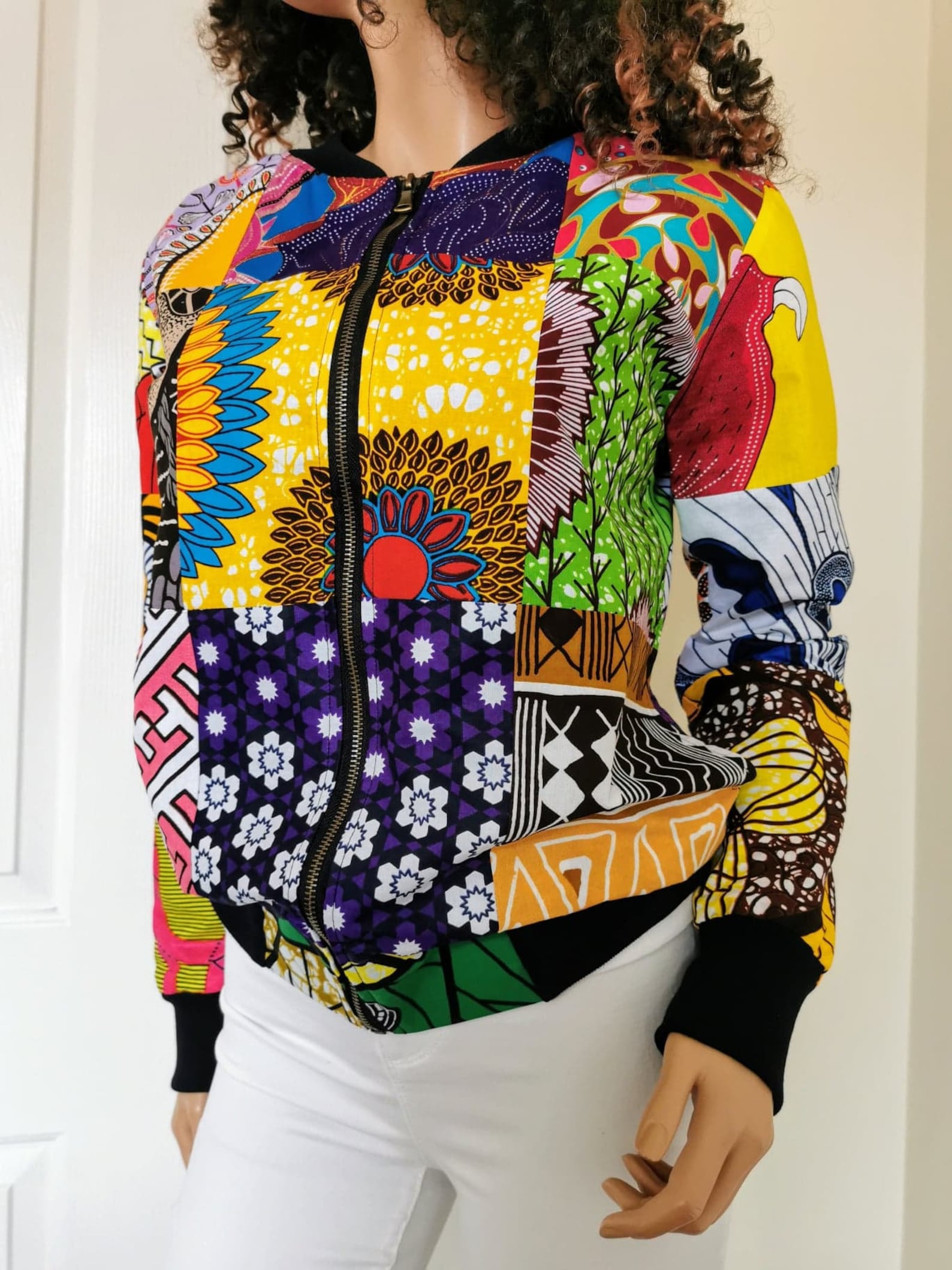 SPRING PATCHWORK African Print Woman Classic Bomber Jacket - Etsy