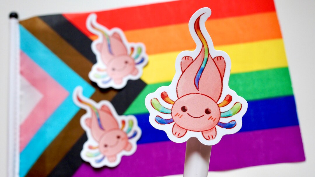 Pride Axolotl Sticker - Etsy